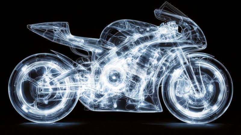 Vibrant Motorcycle Captured with Light Painting Effects Creating a ...
