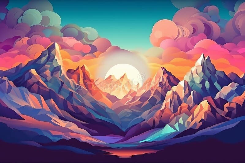 Breathtaking Mountainscape Stock Illustrations – 142 Breathtaking ...