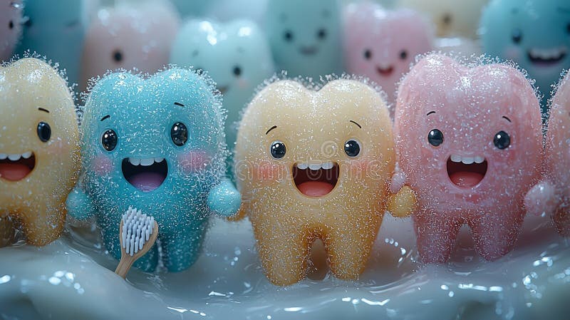 Vibrant Mouth Setting Friendly Teeth Characters Defend Mischievous ...