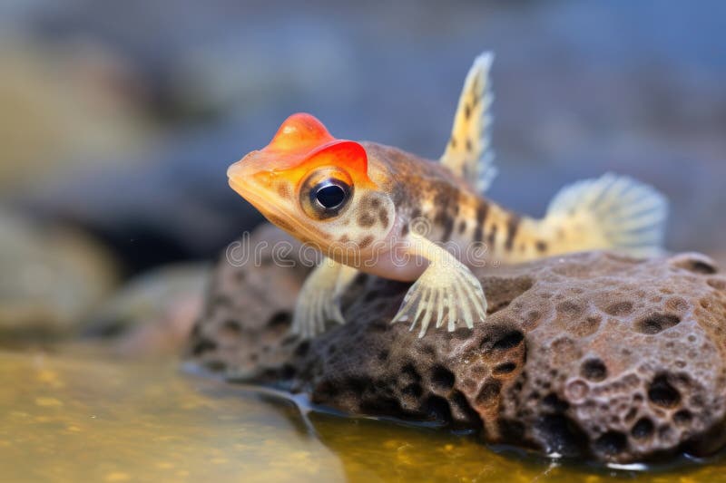 Vibrant Mudskipper with Unique Markings on Rocks Stock Image - Image of ...