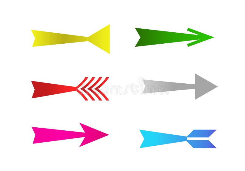 Vibrant Multi-Color Arrow Icons – Flat Vector Navigation Set Stock ...