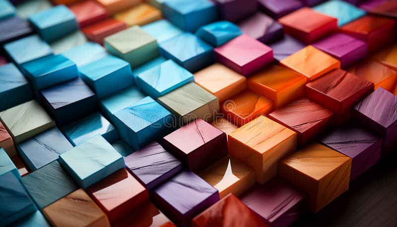 A Vibrant, Multi Colored Cube Stack Stands Out in a Crowd Generated by ...