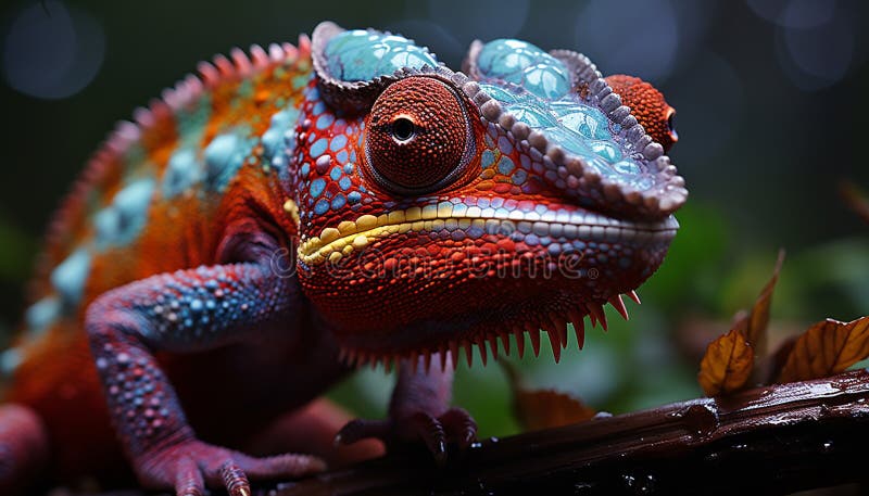 A Vibrant, Multi Colored Gecko in the Tropical Rainforest Generated by ...
