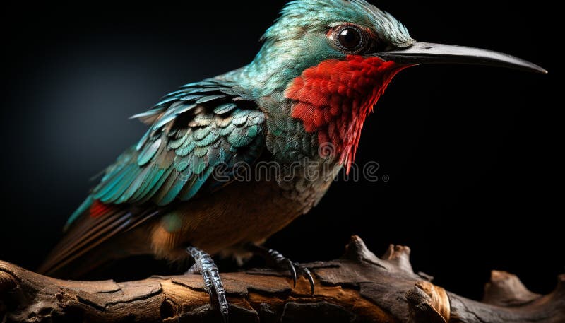 A Vibrant, Multi Colored Hummingbird Perches on a Tropical Branch ...