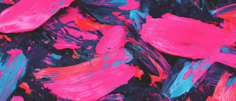 Vibrant Multi-colored Ink Patterns with Bold Red Shapes Create Striking ...