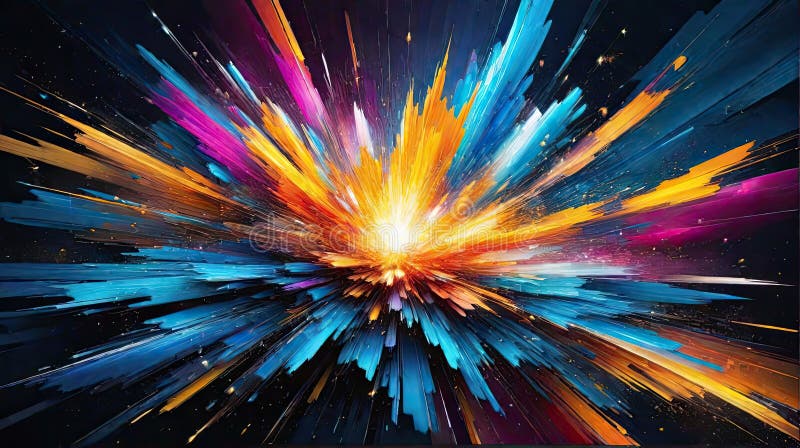 Vibrant Multi-Colored Particles Explosion, Abstract Art Background ...