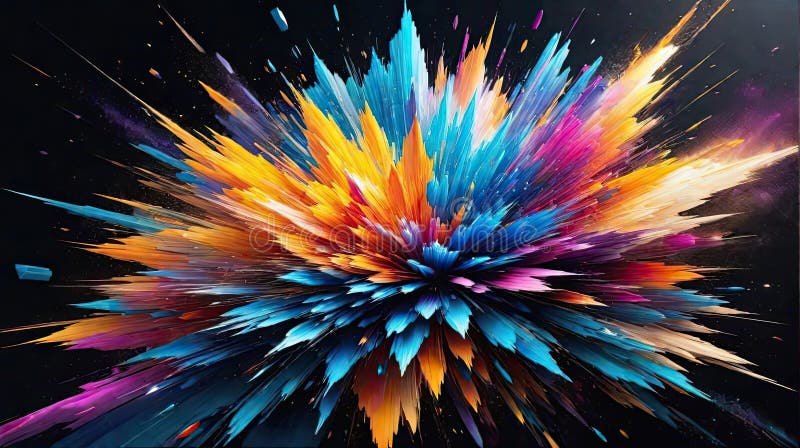 Vibrant Multi-Colored Particles Explosion, Abstract Art Background ...