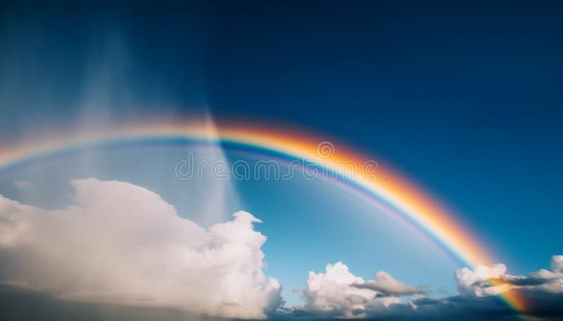 Vibrant Multi Colored Rainbow Illuminates Majestic Nature Tranquil ...