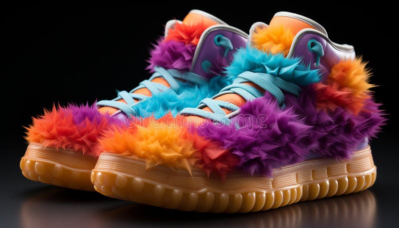 Vibrant Sports Shoe Pairs Symbolize Modern Fashion and Sport Generated ...