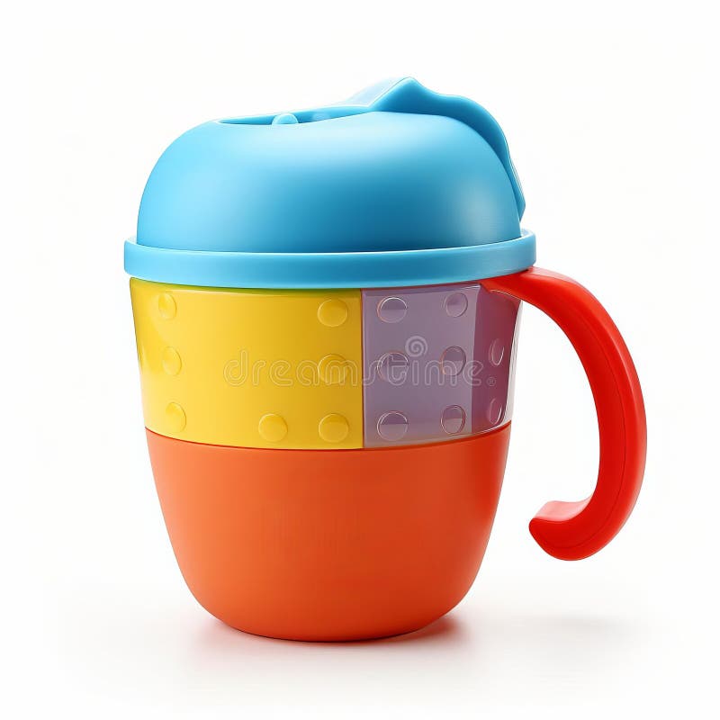 Vibrant Multi-colored Sippy Cup with Unique Design Features Stock ...