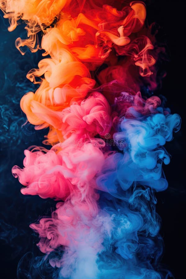 Vibrant Multi Colored Smoke Floating in the Air. Suitable for Various ...