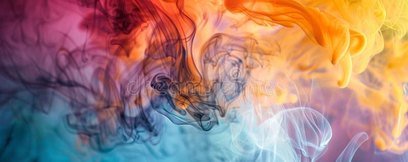 Vibrant Multi-colored Smoke Patterns Stock Photo - Image of plume ...