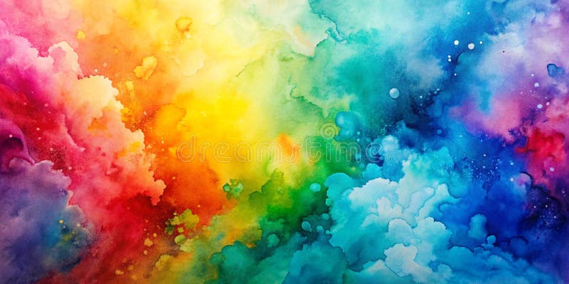 Vibrant Multi-Colored Watercolor Background for Design Stock ...