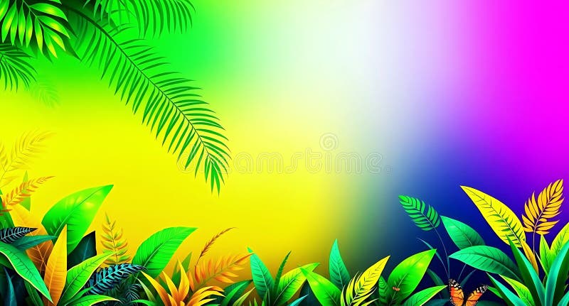 Vibrant Multi Coloured Foliage Boarder AI GENERATED IMAGE Stock ...