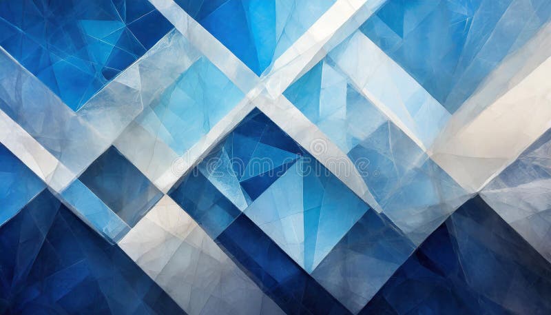 Vibrant, Multi-dimensional Geometric Pattern Using Shades of Blue and ...