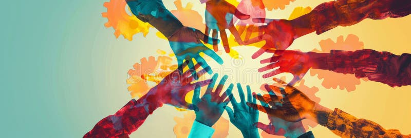 Vibrant MultiHand Collaboration Concept a Vivid Image Showcasing ...