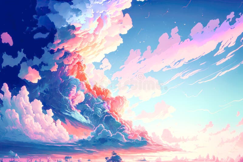 Vibrant Multicolor of Beautiful Sky and Cloud Copy Space Background ...