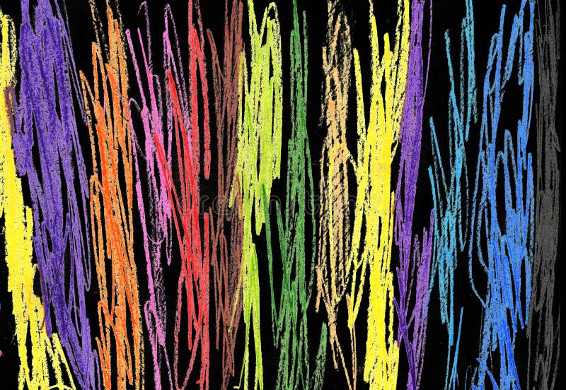 Vibrant Multicolor Crayon Scribbles Creating a Playful Pattern on a ...