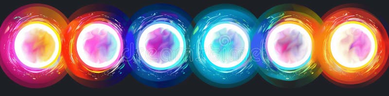 Vibrant Multicolor Glow Neon Light Soft Blend Rainbow Gradient Frames ...