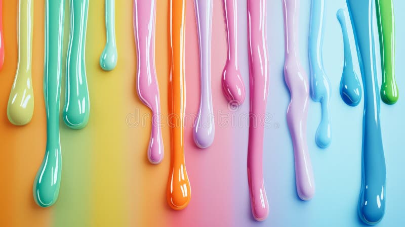 Vibrant Multicolor Paint Drips on Gradient Background Stock ...