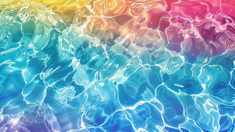 Vibrant Multicolor Pool Water Reflections Stock Photo - Image of wave ...