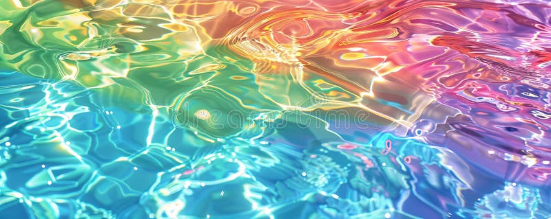 Vibrant Multicolor Pool Water Reflections Stock Photo - Image of wave ...