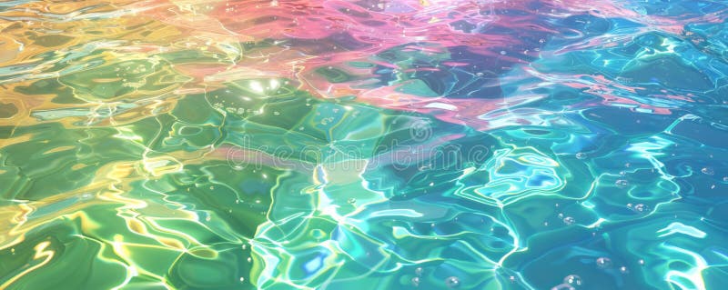 Vibrant Multicolor Pool Water Reflections Stock Photo - Image of wave ...