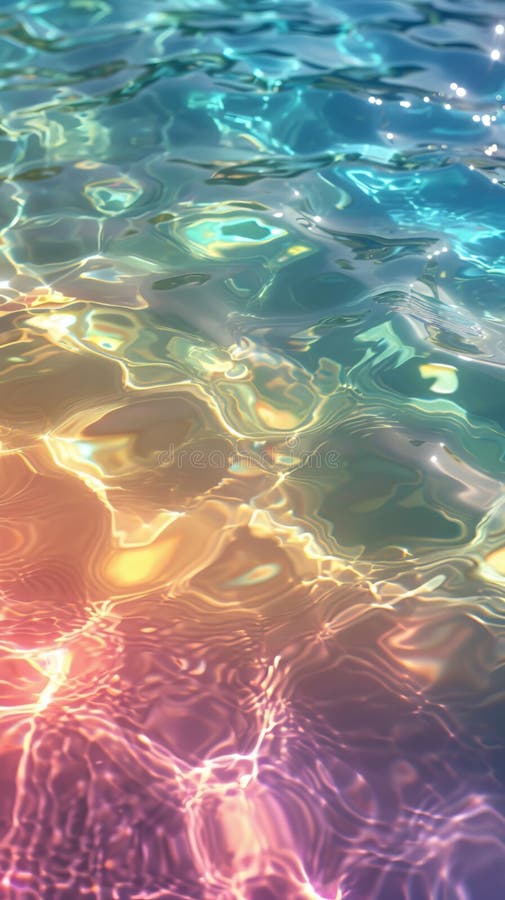 Vibrant Multicolor Pool Water Reflections Stock Photo - Image of wave ...