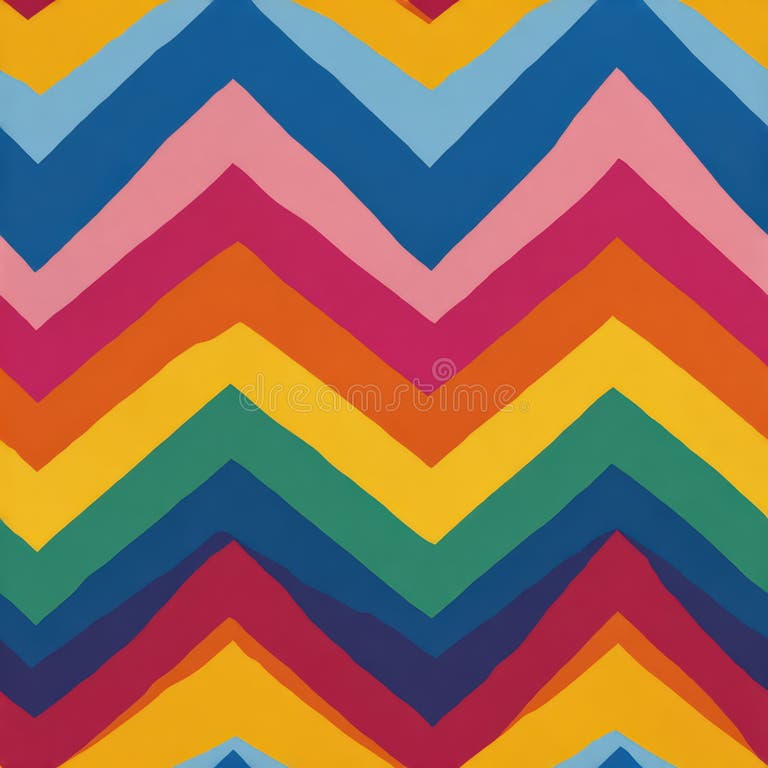 Vibrant Multicolor Zigzag Pattern Background for Creative Projects Stock Illustration ...