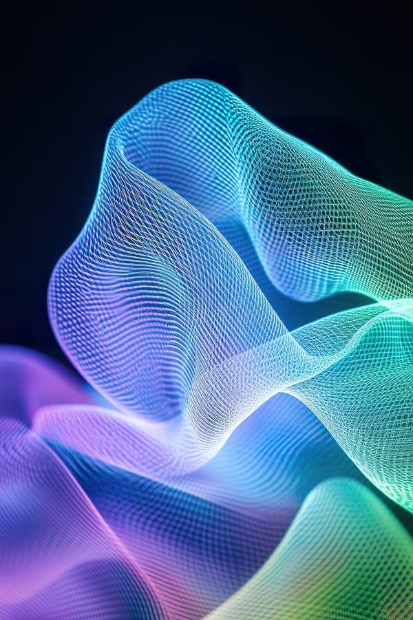 Abstract flowing mesh wave stock vector. Illustration of geometric ...