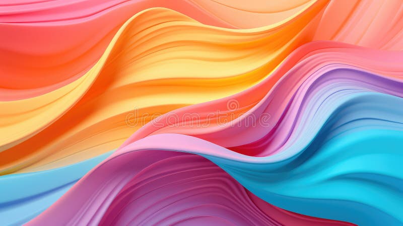 Vibrant Multicolored Background with Wavy Lines Stock Illustration ...