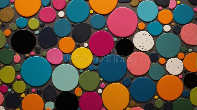 Vibrant Multicolored Circles Arranged in an Abstract Pattern on a Dark ...
