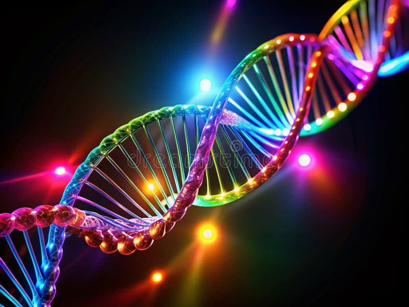Vibrant Multicolored DNA Helix a Stunning Visual Representation of ...