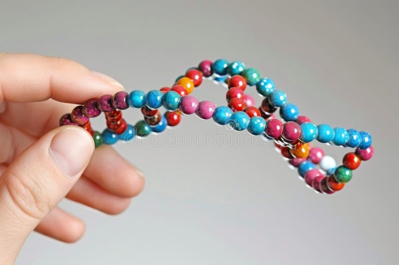 Vibrant Multicolored DNA Model Held in Hands, Portraying the Diversity ...