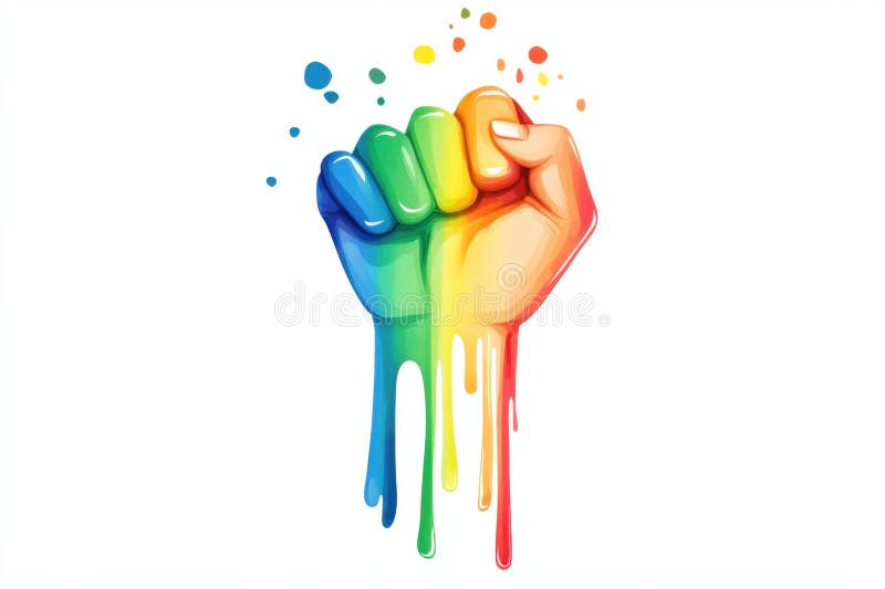 Vibrant Multicolored Fist Symbolizing Unity and Diversity Stock ...