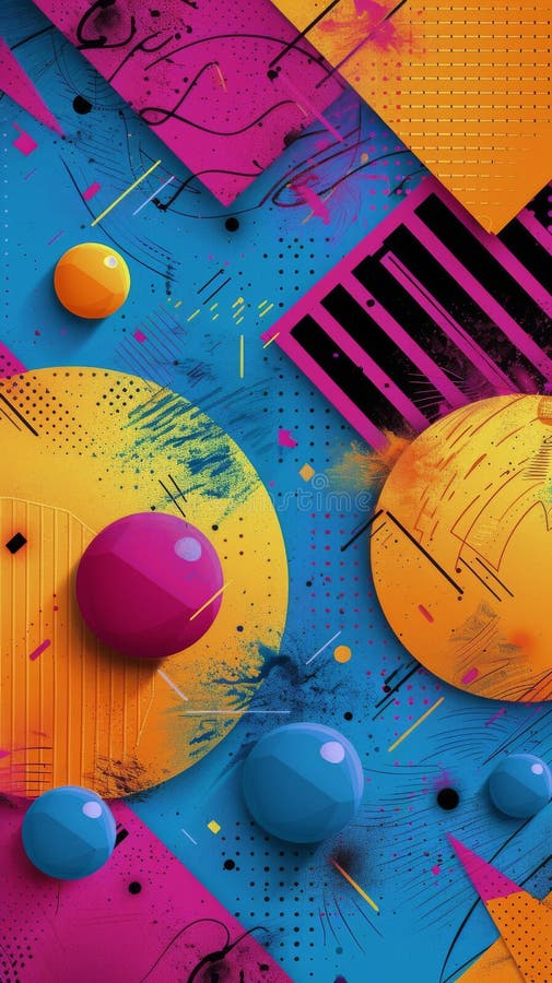 Vibrant Multicolored Geometric Shapes Background Stock Image - Image of ...