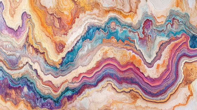 Vibrant Multicolored Layered Stone Design Stock Illustration ...