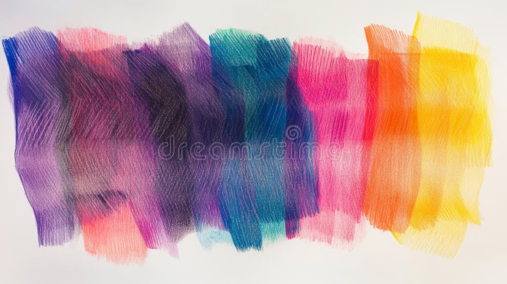 Vibrant Multicolored Pencil Hatching Texture on White Background Art ...