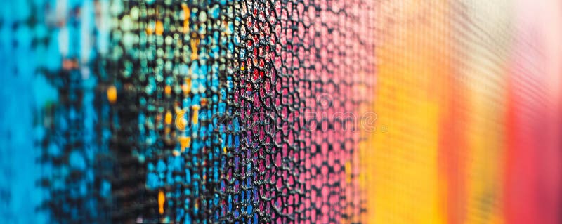 Vibrant Multicolored Plastic Mesh Texture for Creative Design Stock ...