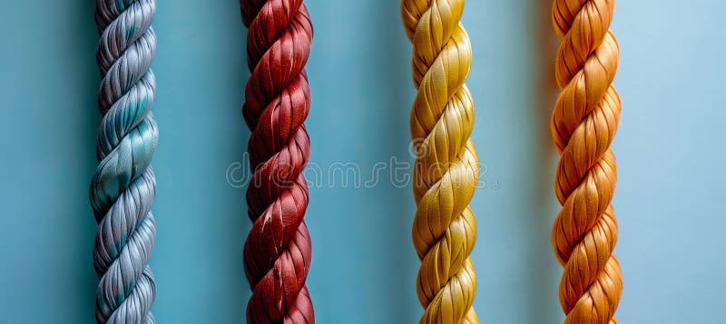 Vibrant Multicolored Ropes Braided on White Background Symbolizing ...
