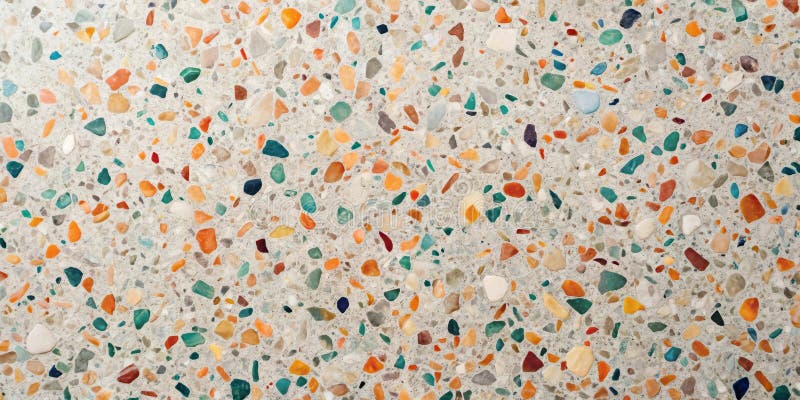 Vibrant Multicolored Stone Aggregate Embedded in a Light Gray Cement ...