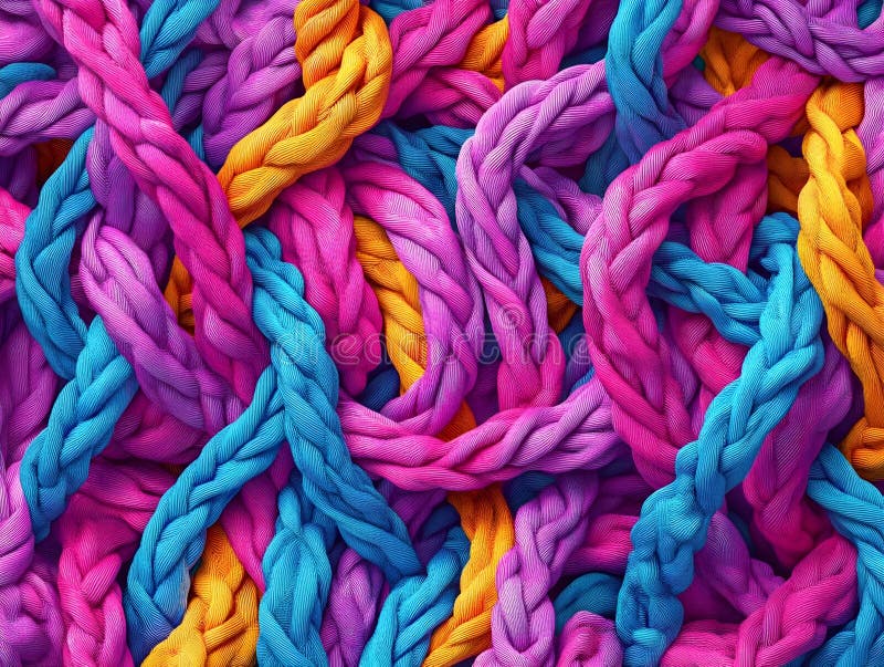 Vibrant Multicolored Textured Twisted and Tangled Woven Patterns ...