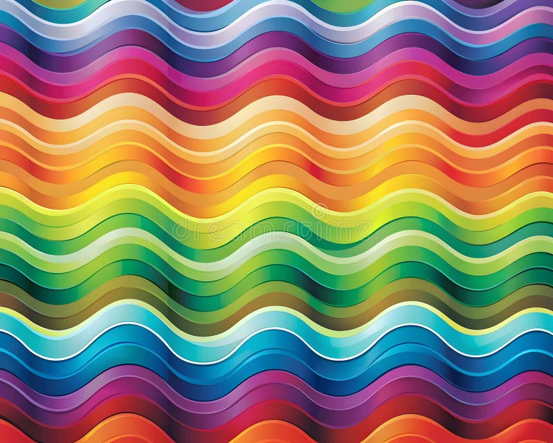 Vibrant Multicolored Wavy Pattern Background Stock Illustration ...