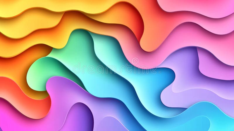 Vibrant Multicolored Wavy Patterns Serve As an Abstract Wallpaper ...