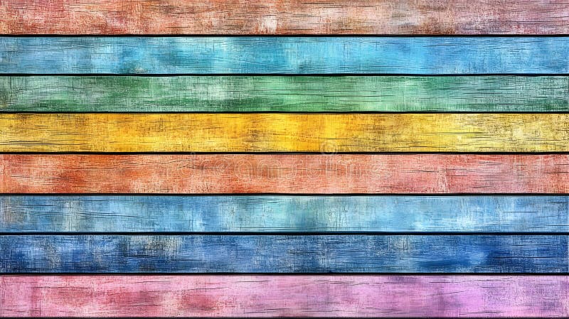 Vibrant Multicolored Wooden Plank Background Texture with Weathered ...