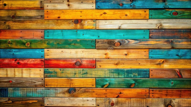 Vibrant Multicolored Wooden Planks Arranged in a Horizontal Pattern ...