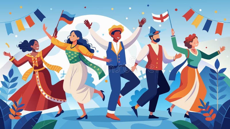 Vibrant Multicultural Dance Celebration Illustration Stock Photo ...