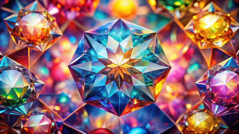 Vibrant Multifaceted Gems Cluster Together in a Dazzling Array of ...