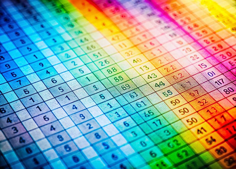 Vibrant Multiplication Chart Closeup a Colorful Educational Resource ...