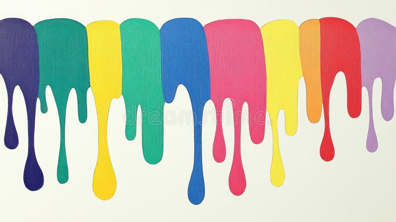 A Vibrant Mural Featuring Colorful Paint Drips in Various Hues Stock ...